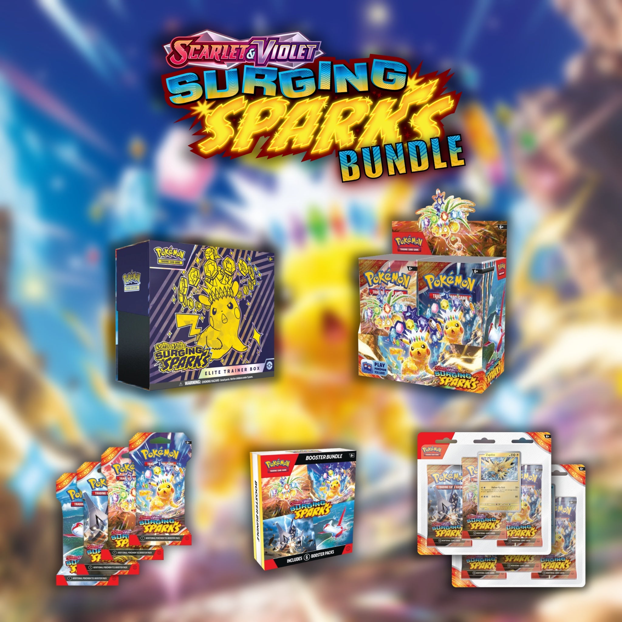 Pokemon Trading Card Game: Scarlet and Violet Surging Sparks Bundle [P ...