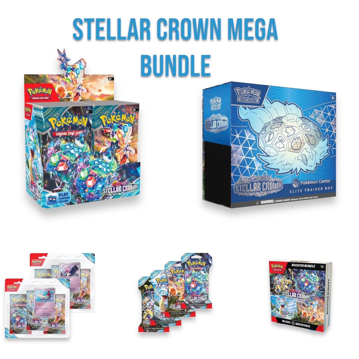 Pokemon Trading Card Game: Scarlet and Violet Stellar Crown Mega Bundl ...